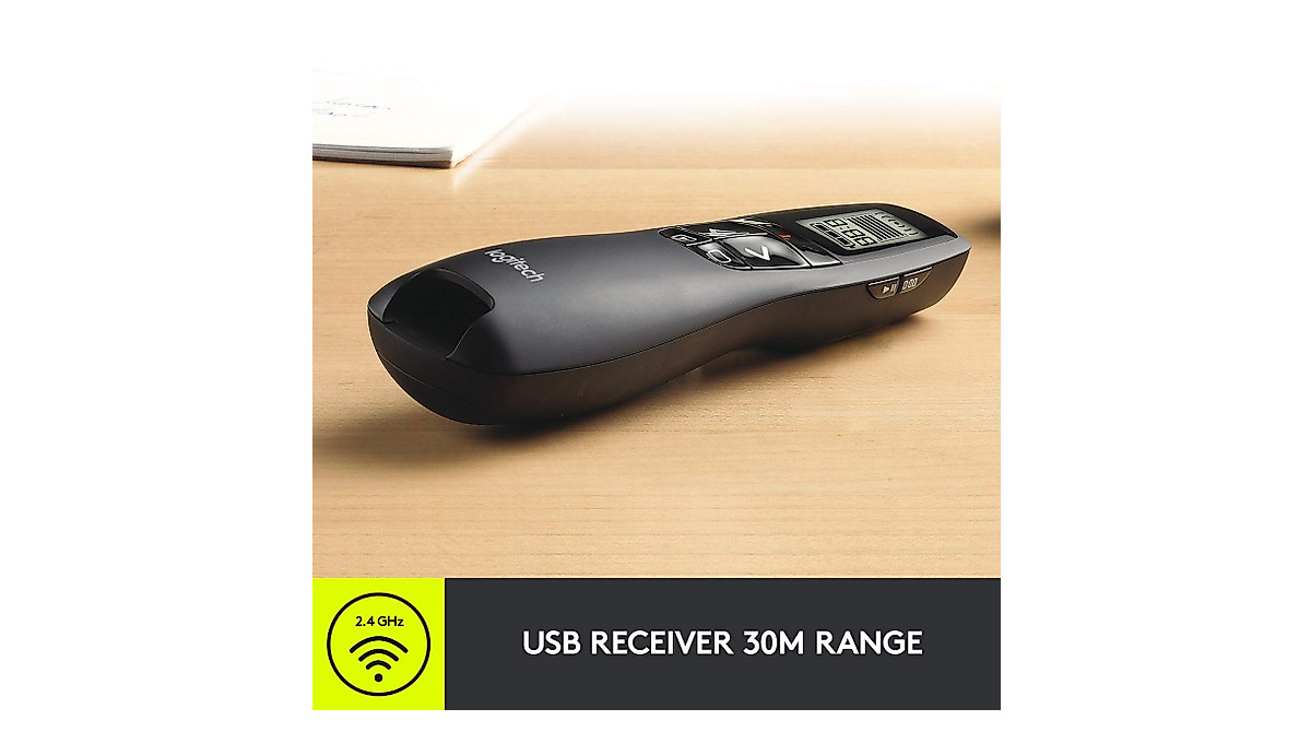 Logitech R800 Wireless Presenter with Green Laser & LCD Timer