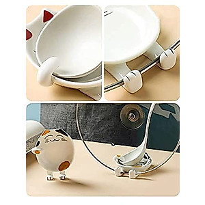 UgyDuky 2 PCS Cute Cat Multifunction Ceramic Spoon Rest,Modern Spoon Rest Holder for Stove Top Kitchen Counter Modern Spatula Utensil Rest