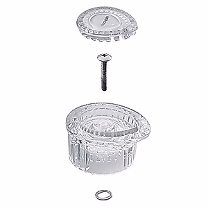 Moen Chateau Collection Replacement Escutcheon for One-Handle Tub and Shower Faucets with PosiTemp One Tub and Shower Replacement Handle Kit, White and Chrome Knob Insert