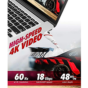 HDMI Cable 30 ft - 4K Resolution UHD 2.0b Ready - Supports Ethernet Ultra HDR Video HD Bandwidth 18Gbps - Audio Return Channel - 30 Feet (9.1 Meters) High Speed HDMI Cable