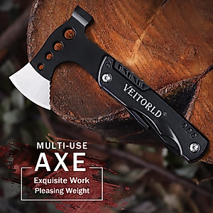 VEITORLD Multitool Axe Hammer Camping Accessories, Stocking Stuffers for Men, Gifts for Mens for Christmas, Dad Gifts for Men Who Have Everything, Birthday Gifts for Him Grandpa Husband Women