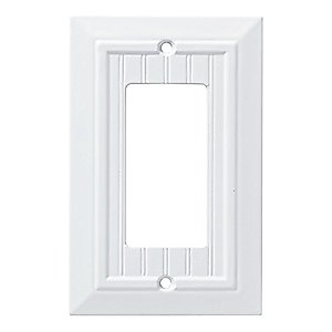 Franklin Brass W35267-PW-C Classic Beadboard Single Decorator Wall Plate, White