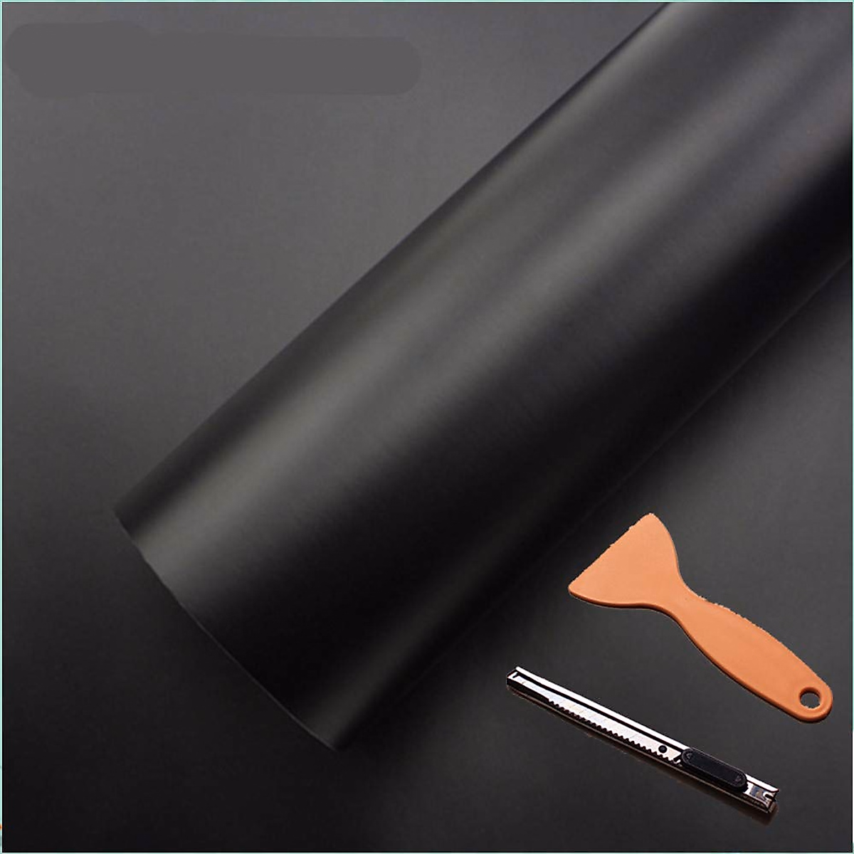 DIYAH Black Matte Vinyl Car Wrap Sticker Air Release Bubble with Hand Tools (120" X 59" / 10 FT X 4.9 FT)