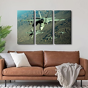 Airplane Wall Art F/A-18E/F Hornet Strike Fighter Aviation Art Prints Airplane Posters Plane Poster Jet Wall Art Airplane Poster Military Wall Art for Living Room Bedroom Decor Ready to Hang 24x36in