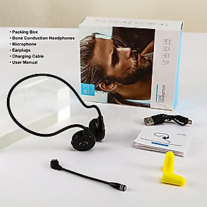 Bone Conduction Headphones Bluetooth with Noise Cancelling Mic Open-Ear Lightweight Wireless Computer Headset with Microphone for Office Home Business Commercial Use Online Teaching Learning