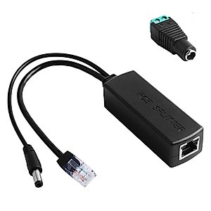 GeeekPi Gigabit PoE Splitter, 48V to 12V Ethernet Adapter,IEEE 802.3af Compliant 10/100/1000Mbps PoE Splitter for IP Camera,Wireless Access Point and VoIP Phone