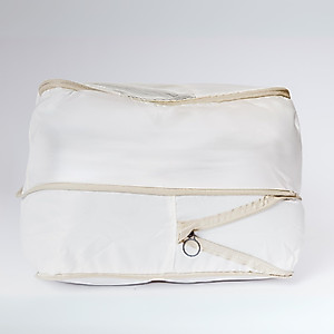 HappiBox 2-pack XXL Comforter Storage Bag - Space Saving Compression Bag for Pillows, Blankets, Bedding -Collapsible Extra Large Mesh Packing Cube - Queen King (2-pack Large Size 28x20x11")