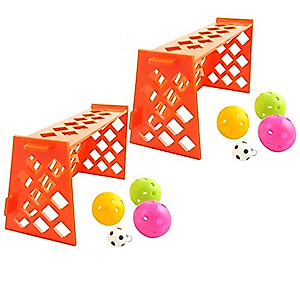 POPETPOP 2 Sets Parrot Soccer Ball Toys Field Training Toys Bird Intelligence Development Toys for Macaw Parakeet Cockatiel Conure Budgies (Random Color)