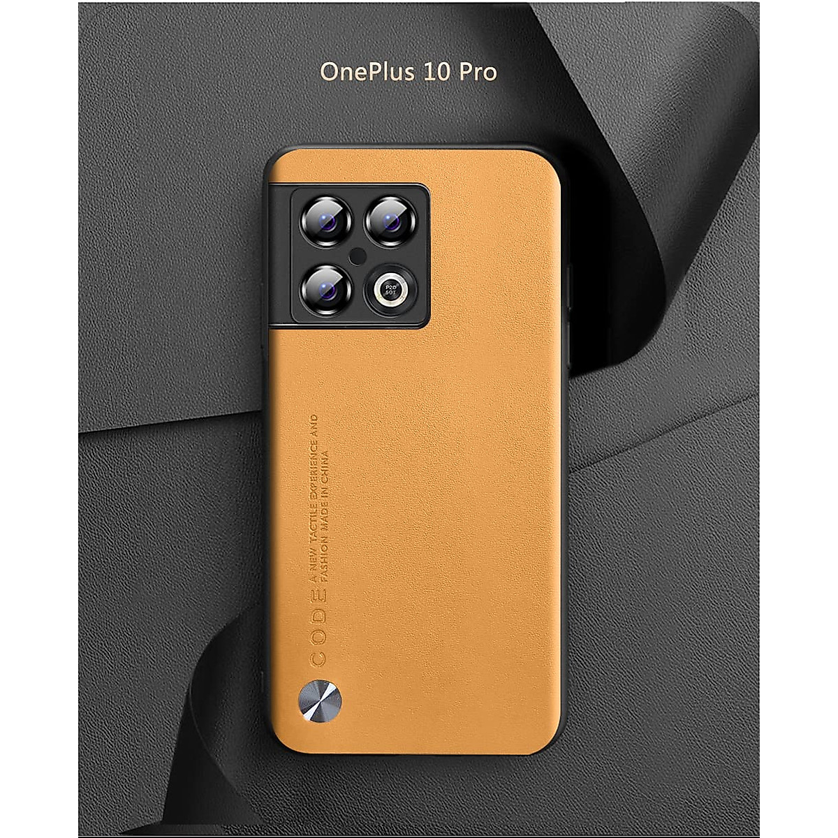 Puxssul for OnePlus 10 Pro 5G Case, Soft TPU Artificial Leather case,Extremely Light Ultra-Light Camera Protection Leather Cover Case for OnePlus 10 Pro 5G (Yellow)