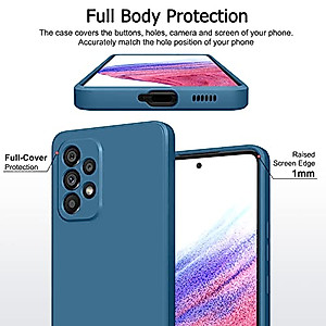 Vanjua [2 Pack] for Samsung Galaxy A53 Case, Stylish Liquid Silicone Slim Full-Body Protective Cover for Samsung Galaxy A53 5G 6.5 Inch Phone Case (Black+Navy Blue)