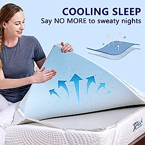 Mattress Topper Full, 2 Inch Gel Memory Foam Mattress Topper, Plush Soft Mattress Pads for Pain Relief, with Removable & Washable Cover, 120 Day Free Return, 10 Year Warranty