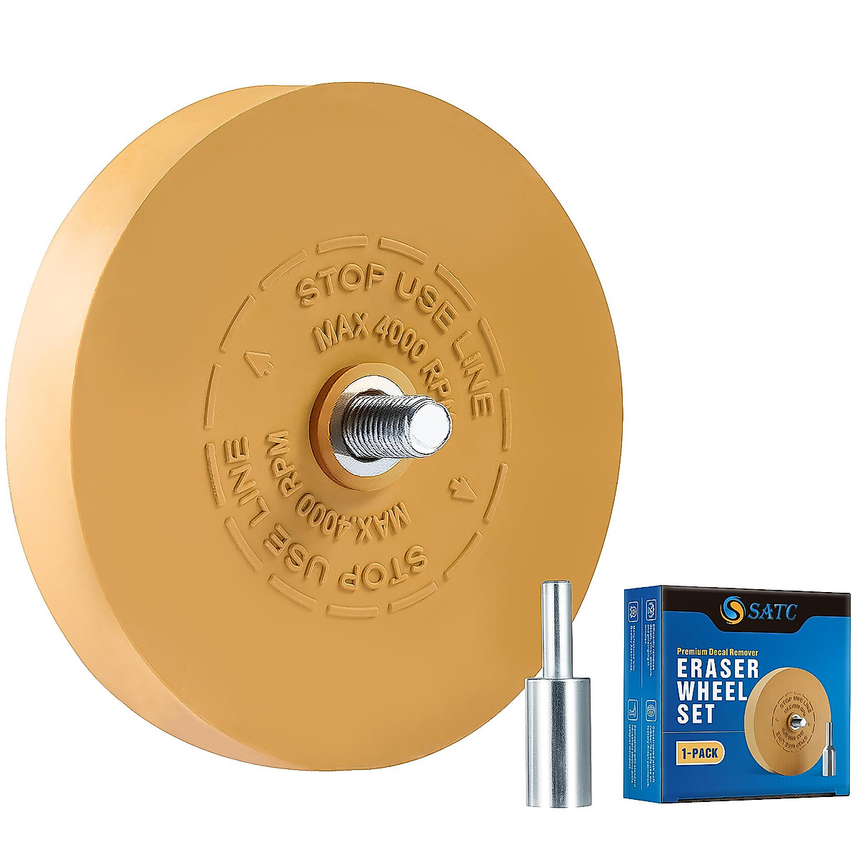 S SATC Decal Eraser Wheel Pin Stripe Removal Tool 1 Pack Adhesive Remover Wheel with Pad & Adapter Graphics Removal Tool Eraser