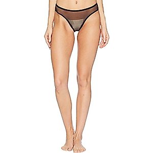 DKNY Women's Mesh Bikini Panty, Black, Medium