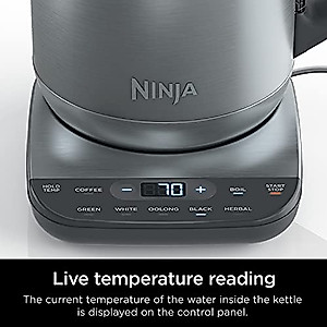 Ninja KT200 Precision Temperature Electric Kettle, 1500 watts, BPA Free, Stainless, 7-Cup Capacity, Hold Temp Setting, Silver