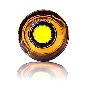 Amber Glass Bottles with Eye Droppers (2 oz, 4 pk) For Essential Oils, Colognes & Perfumes, Blank Labels Included