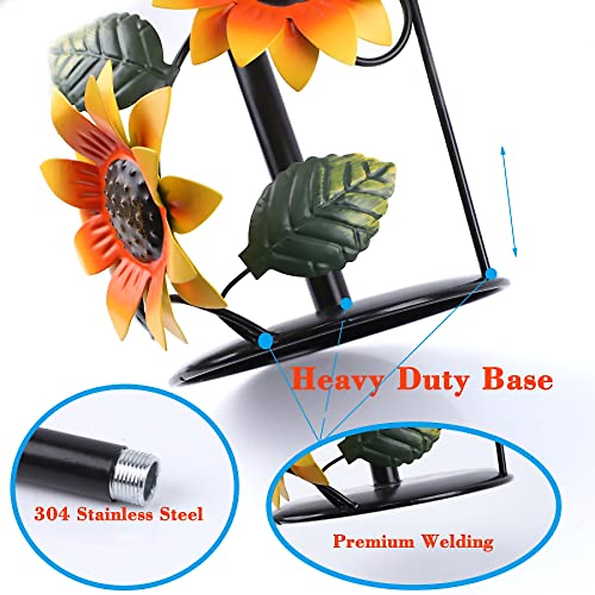 Sunflower Paper Towel Holder Countertop Kitchen Paper Towel Holder Stand Farmhouse Yellow Sunflower Kitchen Decor Accessories Metal Paper Rack Heavy Duty Rustic