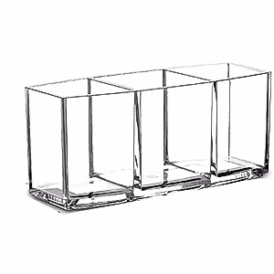 XLSFPY Clear Makeup Brush Holder Organizer, Acrylic Cosmetics Brushes Storage Holders, Cute Pen and Pencil Holder for Desk