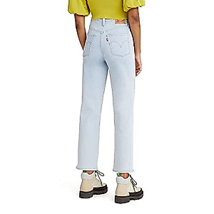 Levi's Women's Ribcage Straight Ankle Jeans, Fall Storm-Light Indigo, 27
