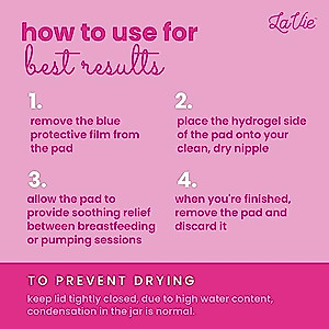 LaVie™ Hydrogel Nipple Pads for Breastfeeding - Nipple Cooling Gel Pads for Breastfeeding, Hydrogel Pads for Sore Nipple Relief Breastfeeding - Aloe Vera Infused Nipple Gel Soothing Pads -