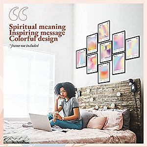 97 Decor Angel Number Poster - Aura Poster Aesthetic, Spiritual Posters, Gradient Angel Numbers Print, Pink Aura Energy Pictures, Balance Prints Coloful Wall Art for Home Bedroom Decor (8x10 UNFRAMED)