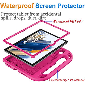 BMOUO Kids Case for Samsung Galaxy Tab A8 10.5 Inch 2022 (SM-X200/X205/X207) - with Screen Protector, Shockproof Galaxy Tab A8 10.5 Tablet Case, Blue