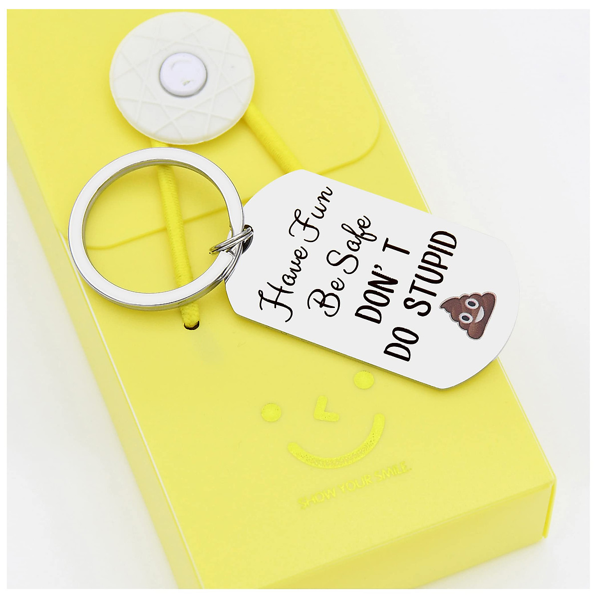 TTYY Have Fun Be Safe Don't do stupid Keychain,Gifts for New Driver or Gifts for Graduation