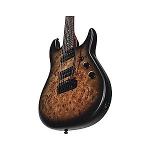 Sterling by Music Man 7 String Solid-Body Electric Guitar, Right, Natural Poplar Burst (RICHARDSON7-NPB)