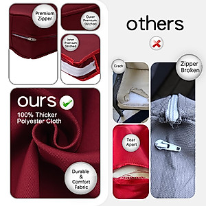 ClawsCover 10 Pack Outdoor Seat and Back Cushions Replacement Covers Fit for 5 Pieces 4-Seater Wicker Rattan Furniture Patio Conversation Set Sectional Couch Chair,Burgundy-Include Cover Only