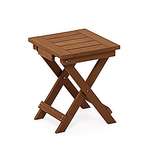 Furinno FG18556 Tioman Hardwood Patio Furniture Outdoor Folding Table Small, Natural