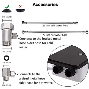 Bidet For Toilet, Soosi Bidet Ultra Slim Self Cleaning Dual Nozzle Hot&Cold Water Spray Bidets Front and Rear Bidet Attachment For Toilet Bidet Toilet Attachment- Adjustable Water Pressure&Temperature