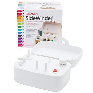 Simplicity 388175A Sidewinder Portable Automatic Bobbin Winder Machine, 120 Voltage, White