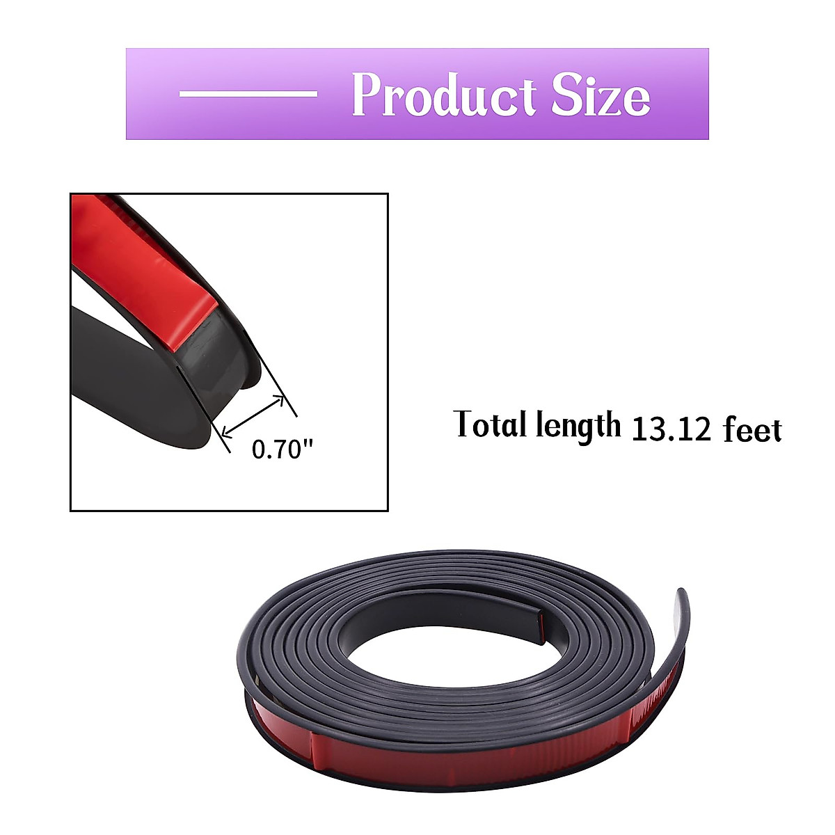 Qiveno U-Shape Edge Banding, 13ft Self Adhesive Veneer Edging Trim, Black