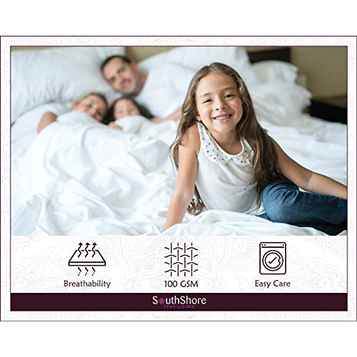 Botanical Leaves Collection - Premium Quality, Soft, Wrinkle, Fade, & Stain Resistant, Easy Care, Oversized Duvet Cover Set, King/California King, Grey