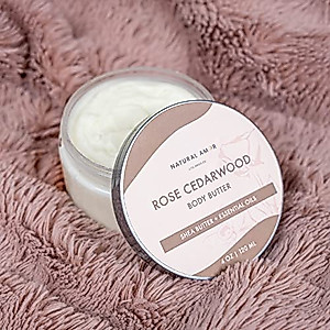 Natural Amor- Spa Gift Set for Women- Luxurious Rose Scent Bath gift for her- 6pc Bath & Body gift including soap bar, bath bomb, bath salt