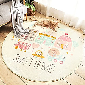 Custom Round Rug, Personalized Rugs and Mats, Small Circle Rug Area Rug Design Your Photo Logo Text Washable Non-Slip, Custom Carpet for Home Bedroom Living Room Office Kitchen Outdoor Patios