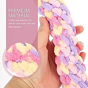 Mikikit Sugar Glider Climbing Rope Hamster Swing Toy Hamster Toy Woven Rat Toy Sugar Glider Toy Hanging Guinea Pig Toy Bird Cage Bird Swing Parrot Cage Toy Chew Hanging Toys Cotton Rope