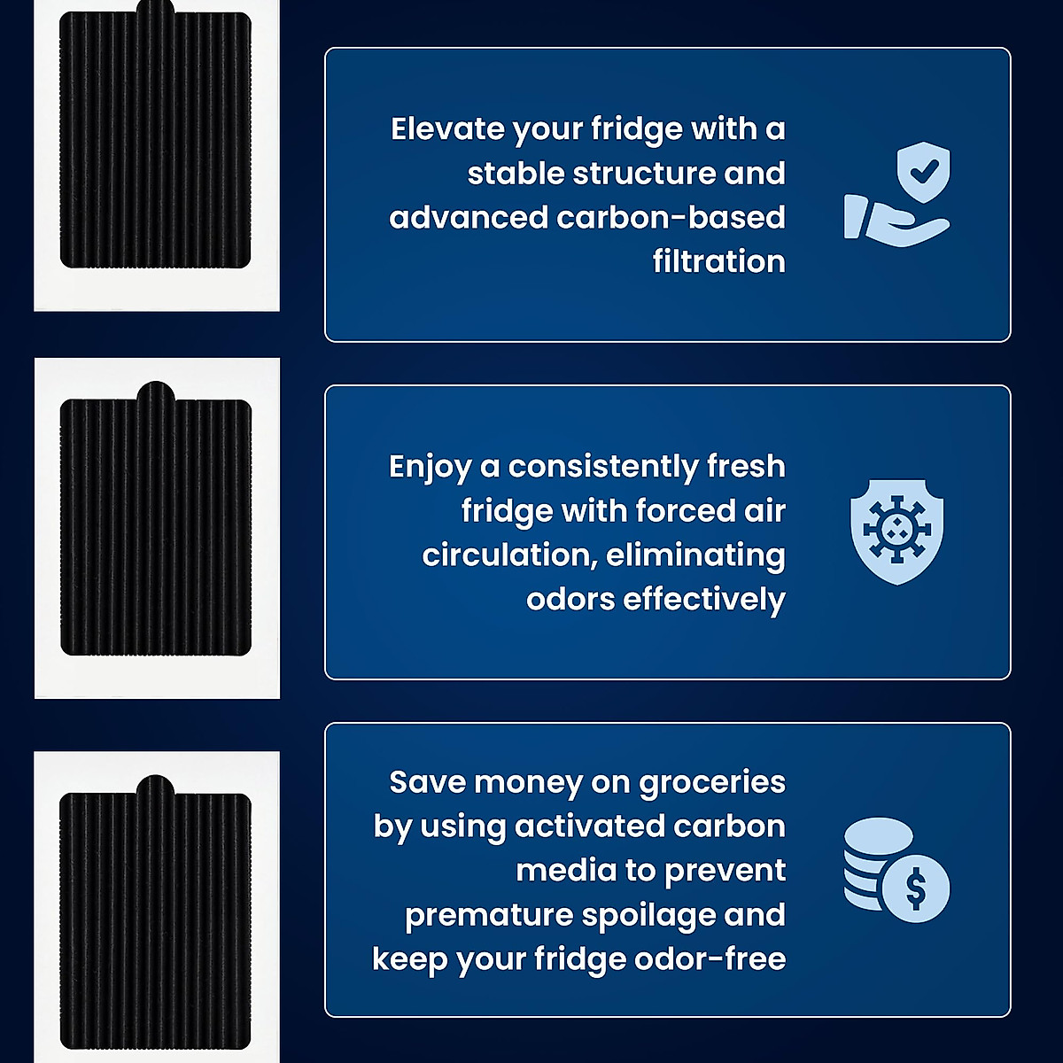FRESH Paultra Refrigerator Air Filter Replacement for Frigidaire and Electrolux EAFCBF, Compatible with Paultra, PureAir Ultra, 242061001, 241754001 - (4 Pack) Air filter by MIST
