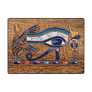 ALAZA Egyptian Papyrus Horus Eye Area Rug Rugs for Living Room Bedroom 5'3"x4'