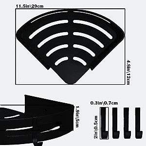 Bath Corner Shower Shelves Caddy, Bathroom Shelf Wall Mounted, Bathroom Shower Caddy Organizer for Kitchen Toilet 2 Pack (Black)