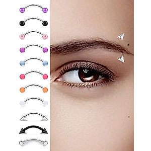 SCERRING 16G Rook Earrings Eyebrow Rings Tragus Helix Daith Cartilage Earrings Lip Ring Barbell Body Piercing Jewelry Retainer 6mm 30PCS Mix Color