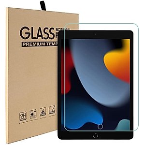 TSQQST Screen Protector for iPad 9th 8th 7th Generation, Tempered Glass Screen Protector Compatible with iPad 10.2 Inch 2021 2020 2019, 1 Pack