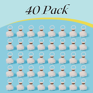 FameFame 40Pack Streamers Poppers, No Mess Paper Crackers, Hand Throw Confetti Streamer for Birthday, Wedding, Party Celebrations, White 1