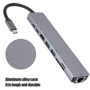 8 in 1 USB3.0 HDMI HUB Multiport Adapter Plug and Play Memory Card Reader Aluminum Alloy USB Hub for Laptop