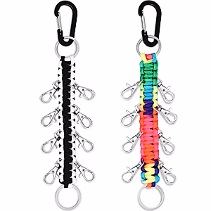 2 Pieces Paracord Cheer Bows Holder Paracord Keychain for Teen Girls Cheerleader Sports