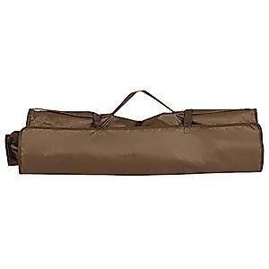 TIMBER RIDGE Collapsible Armrests Cup Holder & Carry Mat & Pet Leash Heavy Duty Foldable Chair for Outdoor Lounge Lawn Beach, Support 300 lbs, Earth Brown