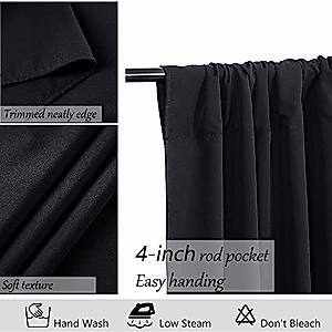 MoKoHouse 10ft x 8ft Black Backdrop for Parties Black Backdrop Drape for Birthday Wedding 2 Panels 5ft x 8ft