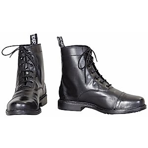TuffRider Women's Baroque Lace Up Laced Paddock Boots, Black, 11