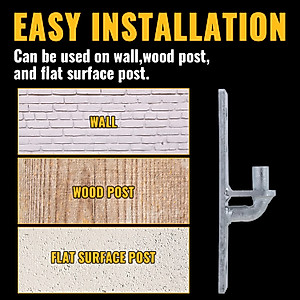 VIVIDA Wall Mount Gate Hinge 4 PCS, Heavy Duty Flat Back Farm Gate Hinge with 5/8" Pin, Chain Link Fence Parts, Galvanized Steel