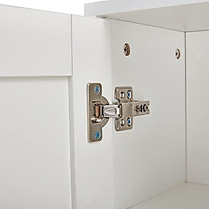 AWQM Over The Toliet Storage, Bathroom Over Toliet Storage Cabinet with Shelves and Doors, Bathroom SpaceSaver Organizer - White