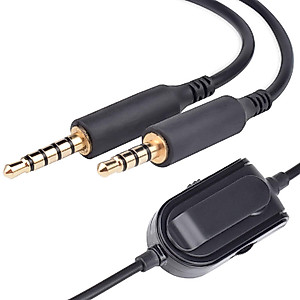 Koffmon A40 Inline Mute/Volume Control Audio Cable Cord Lead Compatible with Logitech G633 G933 and Astro A10 A40 A30 A50 Gaming Headsets (Black)